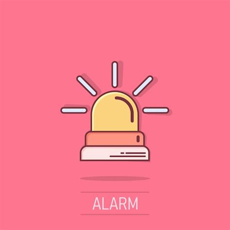 Premium Vector Emergency Siren Icon In Comic Style Police Alarm