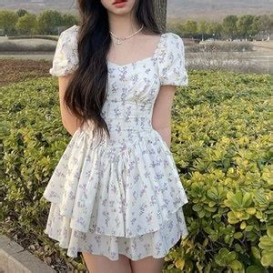 Pretty Summer Dress Spring Flower Dress Lavender Pastel Etsy