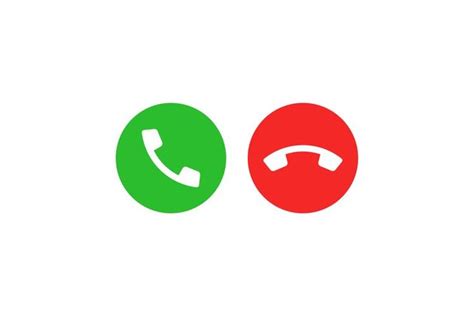 Accept And Decline Icon Green Answer And Red Decline Button Call