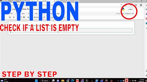 How To Check If A List Is Empty In Python Youtube