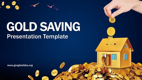 Gold Saving Presentation Template Business Finance Google Slides
