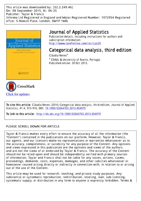 categorical data analysis