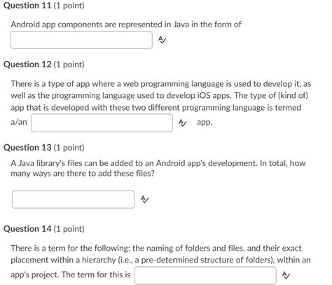solved question 11 1 point android app components are
