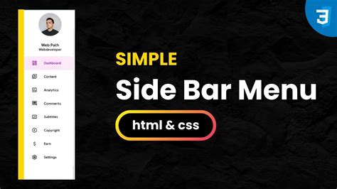 How To Make Sidebar Menu Using Html Css Javascript YouTube