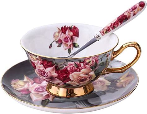 YBK Tech Ensemble tasse et soucoupe de style européen en porcelaine