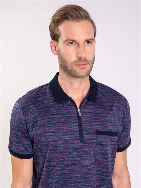 Karaca Erkek Regular Fit Polo Yaka Tişört Fuşya Çift Geyik Karaca