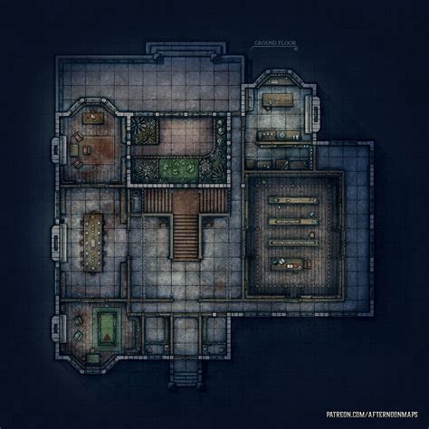 Spooky Manor House Battle Map 30x30 Rbattlemaps