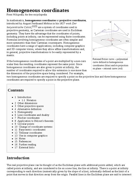 homogeneous coordinates pdf projective geometry coordinate system