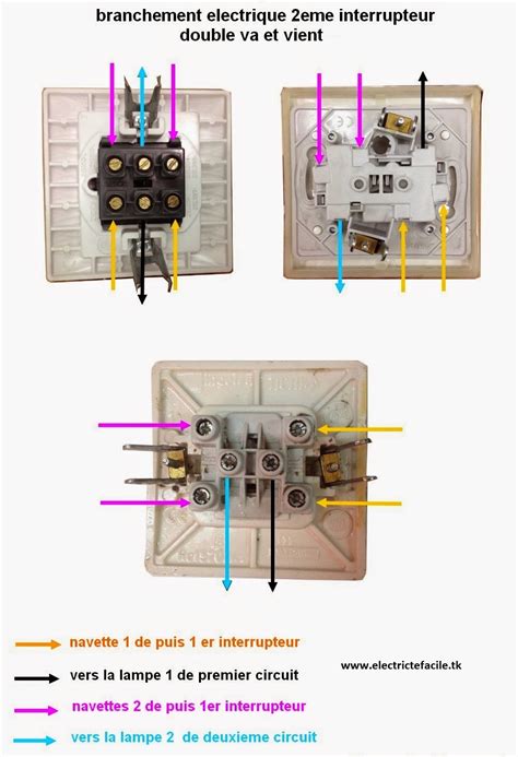 schéma électrique interrupteur double va et vient schema electrique