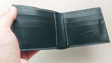 Cartera De Cuero Negro Hecha A Mano Cuero Curtido Vegetal De Grano