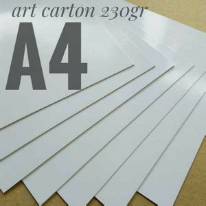 Jual 50 Lembar Kertas Art Carton 230 Gsm Karton Glossy Uk A4