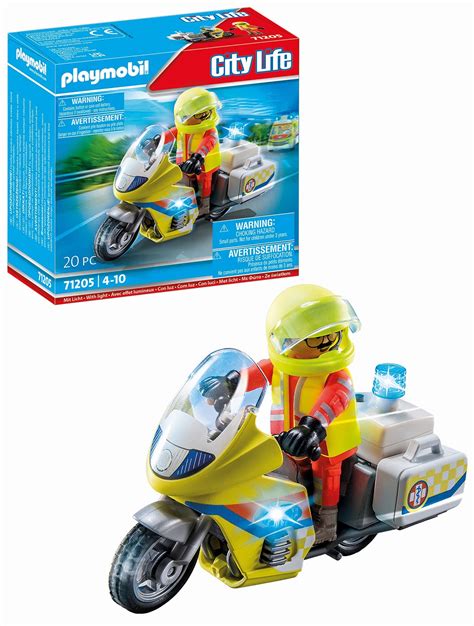 Buy Playmobil 71205 City Life Emergency Motorcycle With Flashing Lights