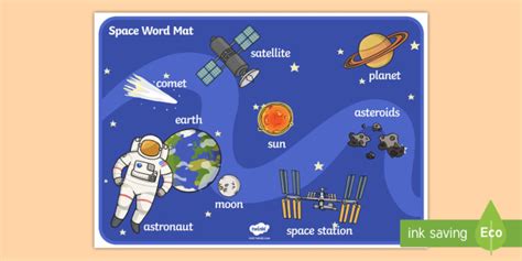 Space Scene Word Mat Teacher Made