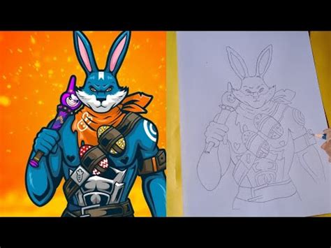 How To Draw Free Fire Bunny Warrior Bundle Outline Part 1 YouTube