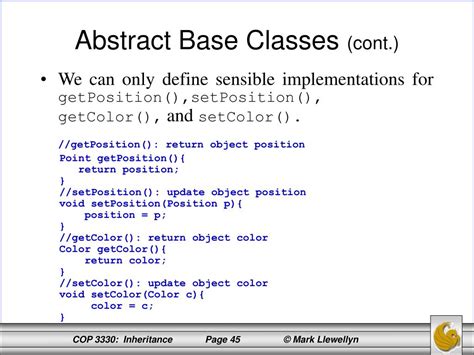 ppt cop 3330 object oriented programming summer 2007 inheritance and polymorphism part 2