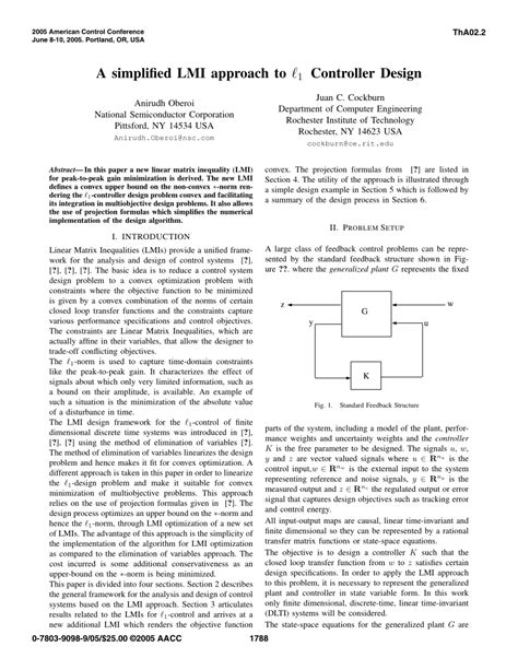 pdf a simplified lmi approach to l1 controller design