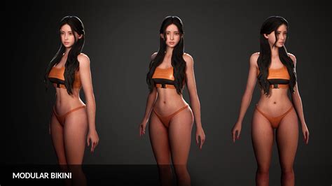 3D Model Katana Girl Satomi F2 Animated Rigged Game Ready Character