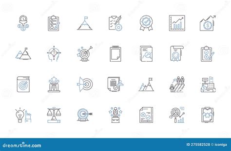 Operational Structure Line Icons Collection Hierarchy Organization
