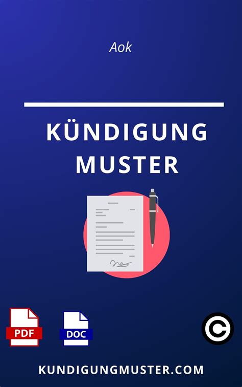 Aok Kündigung Vorlage Muster