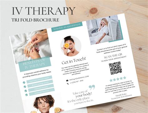 IV Therapy Trifold Brochure Infusion Templates Vitamin C Drip IV