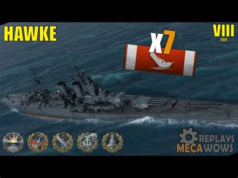 Battleship Hawke 7 Kills 147k Damage World Of Warships Gameplay