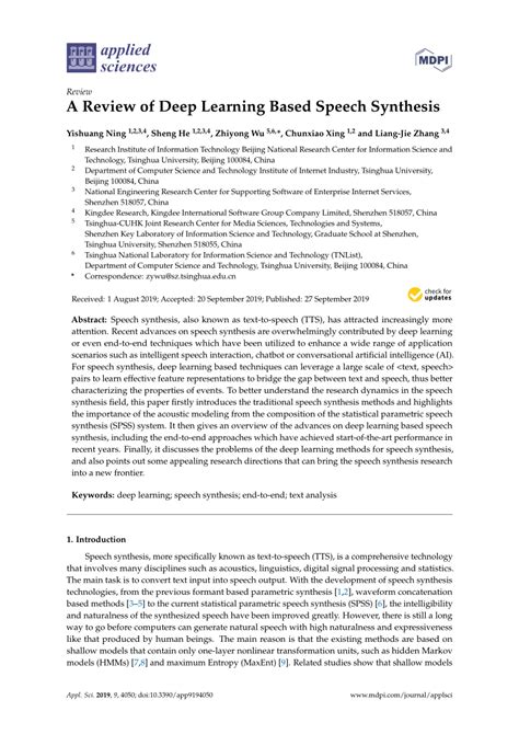pdf a review of deep learning based speech synthesis