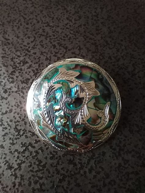 Charmante Vintage Brosche Anhänger Silber925 Abalone Muschel Kaufen