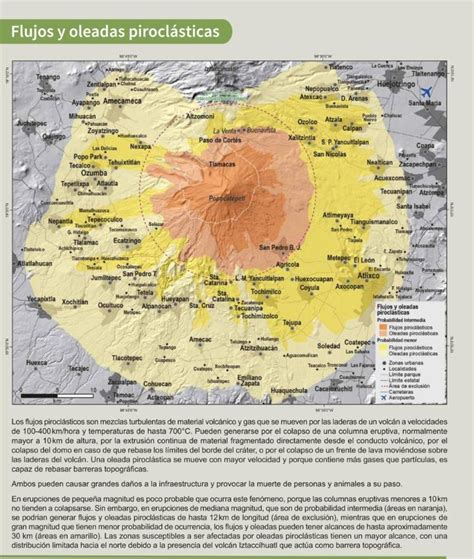Si el volcán Popocatépetl explotara estas serían las áreas de riesgo