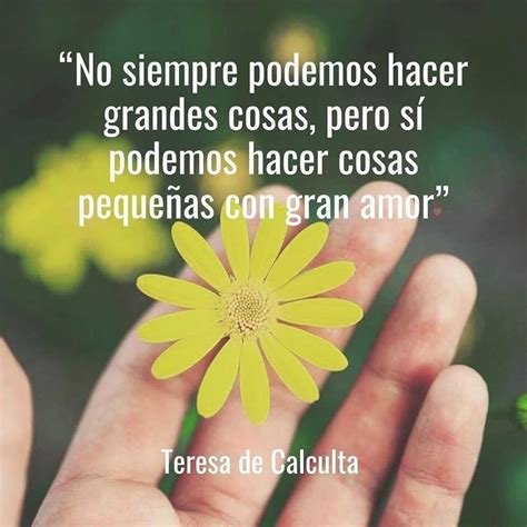 No siempre podemos hacer grandes cosas pero sí podemos hacer cosas