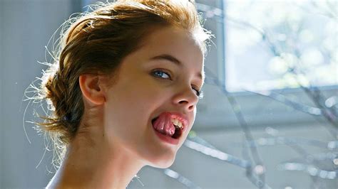 Women Blue Eyes Tongue Open Mouth Barbara Palvin Post Tongue Out Girl Tongue Hd