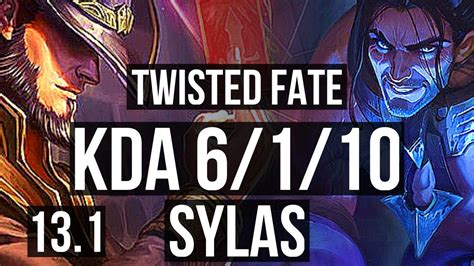 TF Vs SYLAS MID 6 1 10 2 0M Mastery 1500 Games Dominating KR