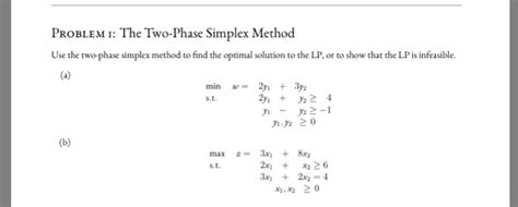 solved problem i the two phase simplex method use the