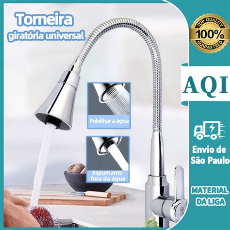 Torneira Cozinha Gourmet Quadrada Mesa Bancada Pia Flexível Cromo Duplo