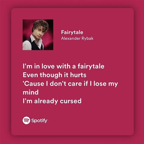 Fairytale Alexander Rybak Just Lyrics Song Quotes Love Songs