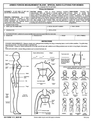 Fillable Online Dtic Women Sizing Form Pdf Fax Email Print Pdffiller