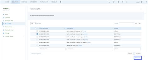 Cómo restaurar registros DNS del dominio Ayuda dinahosting