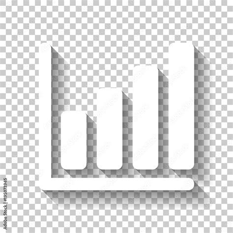 Growing Graph Line Icon White Icon With Shadow On Transparent