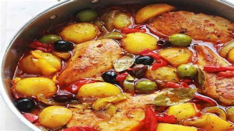 Poulet Aux Poivrons Pommes De Terre Oignons Olives Extra Bon