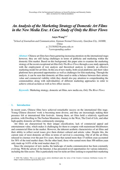 Pdf An Analysis Of The Marketing Strategy Of Domestic Art Films In