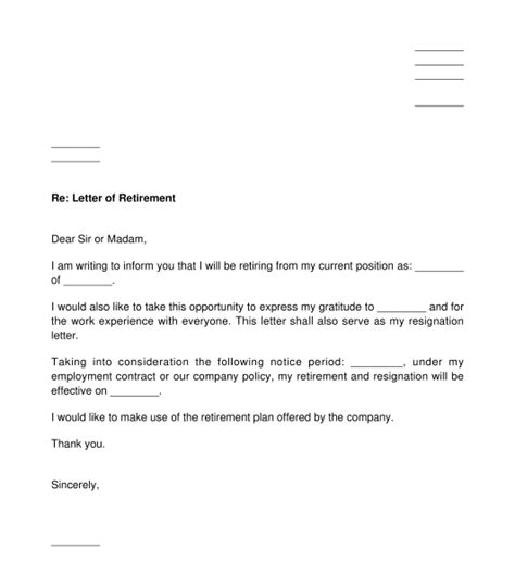 Retirement Letter Sample Template Word And PDF