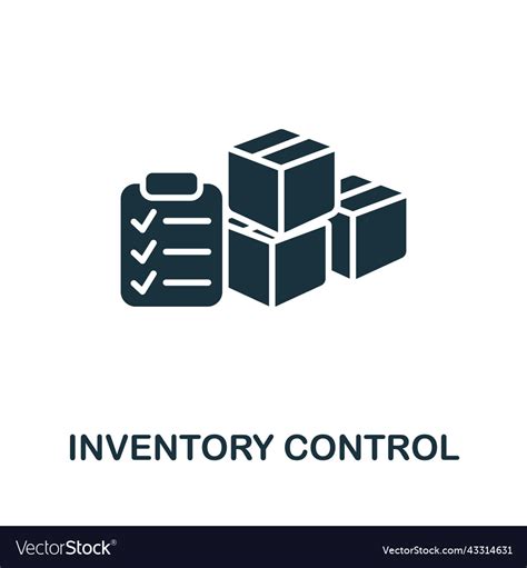 Inventory Control Icon Monochrome Simple Business Vector Image