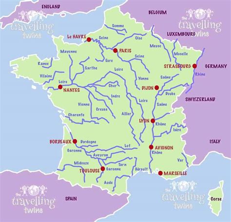 Carte Des Fleuves De France Vacances Arts Guides Voyages