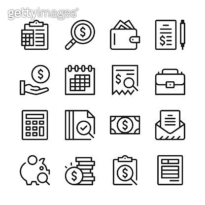 Accounting Line Icons Set Modern Graphic Design Concepts Simple