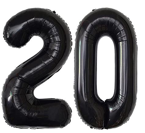 Ogromne Balony Czarne Cyfra 20 Urodzinowe100CM XXL GrandGift
