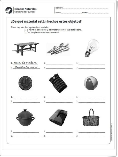 De qué material están hechos estos objetos Ficha de Ciencias