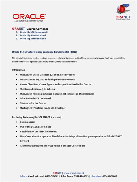 oracle 11g database administration l exploring the fundamentals of database administration