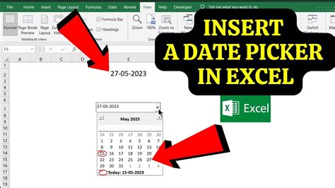 How To Insert A Date Picker In Excel Calendar In Excel Cell Youtube