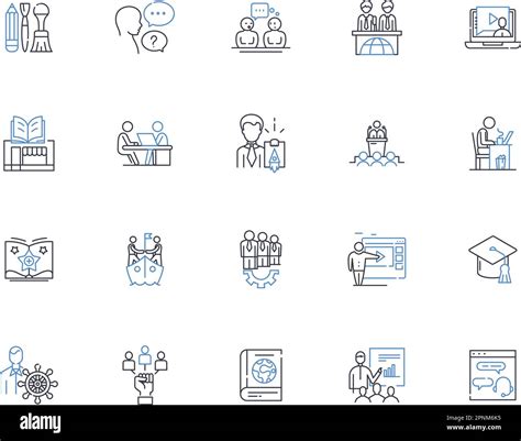 Getaway Business Line Icons Collection Retreat Escape Vacation