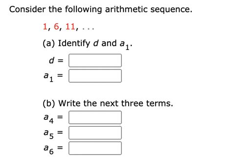 solved consider the following arithmetic sequence 1 6 11