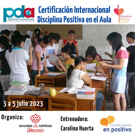 Madrid Certificación Disciplina Positiva en el Aula 3 a 5 de julio